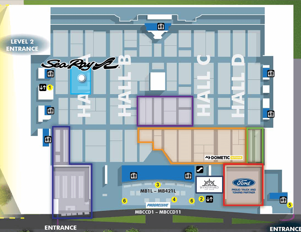 Sea Ray on display at the Discover Boating Miami International Boat Show